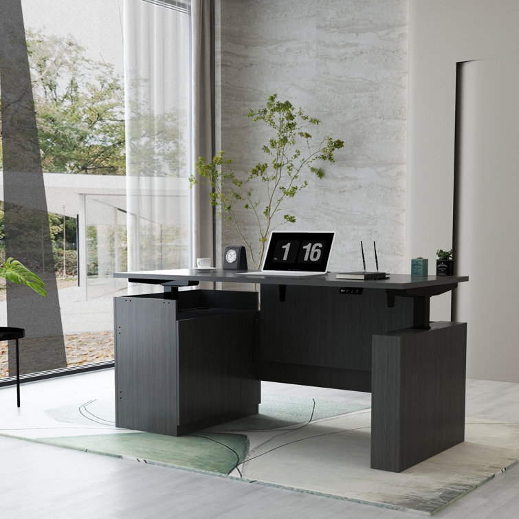 Negin Adjustable Executive Desk Inbox Zero Color Espresso